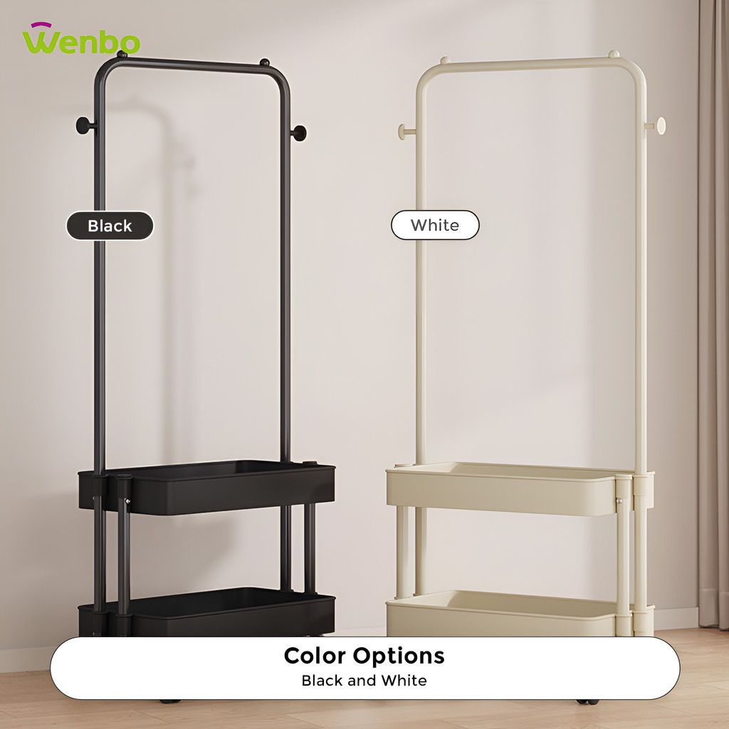 Wenbo Trolley Clothes Rack Hanger Simple Hanging Clothes Rack Removable ...