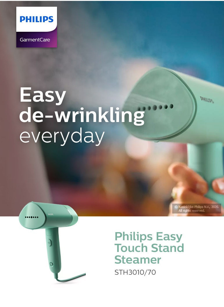 Philips STH3000/STH3010 Foldable Handheld Garment Steamer 3000 Series ...