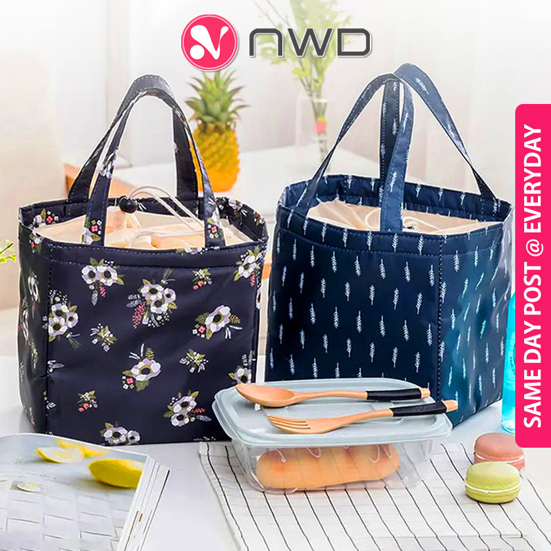 𝗤𝗨𝗜𝗖𝗞 𝗔𝗖𝗖𝗘𝗦𝗦 》 Drawstring Closure Lunch Box Bag Thermal Insulated Food ...