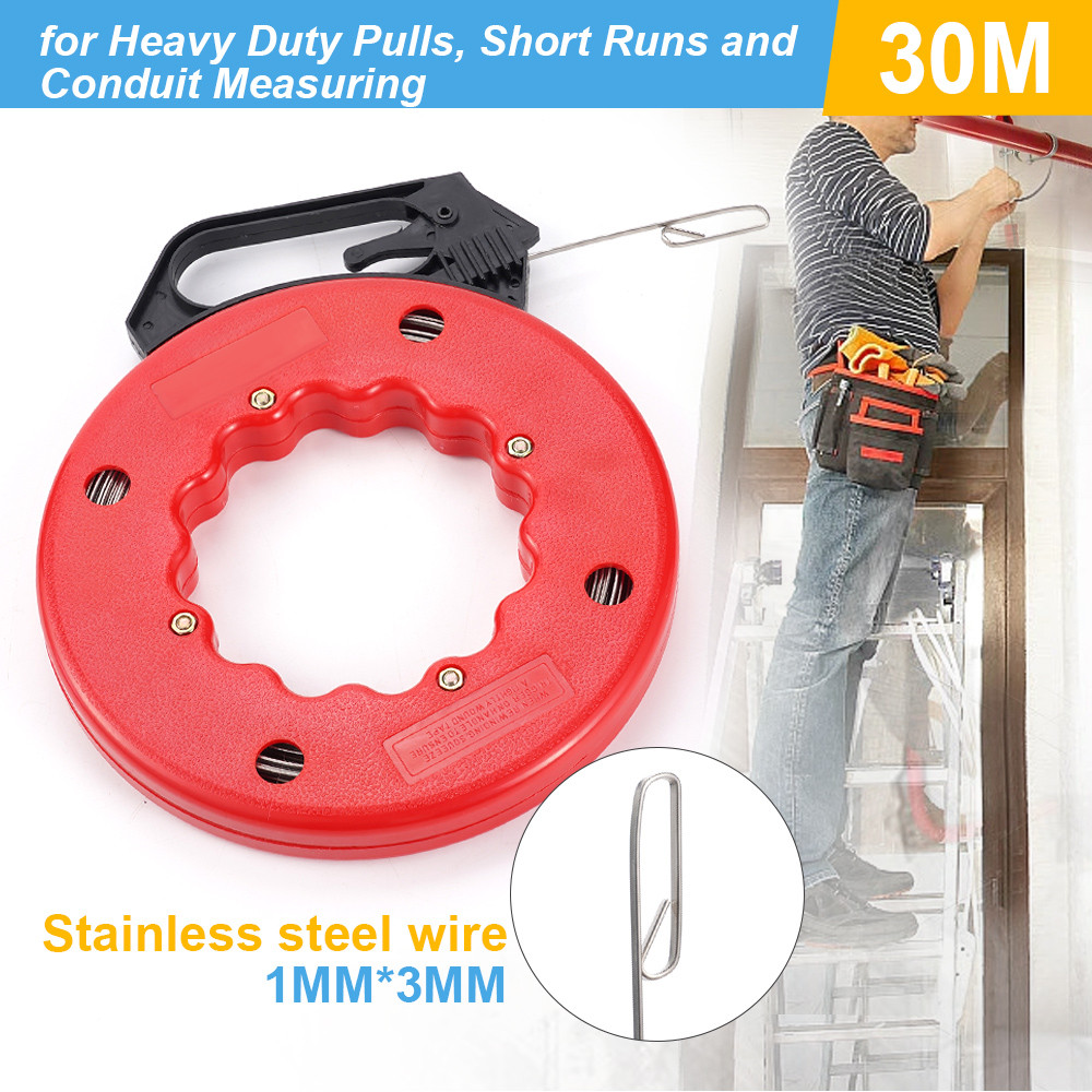 30M Stainless Steel Electrical Steel Wire Fish-shaped Wire Pulling Tool ...