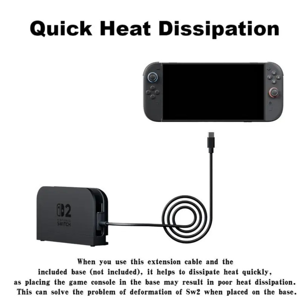 Extender Cable Replacement for Nintendo Switch 2 Dock, USB-C Fast ...
