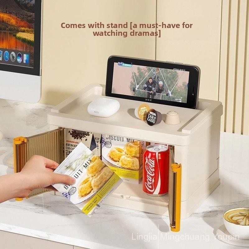 Mini Desktop Desk Shelf Foldable Storage Box Organizer Office Student ...