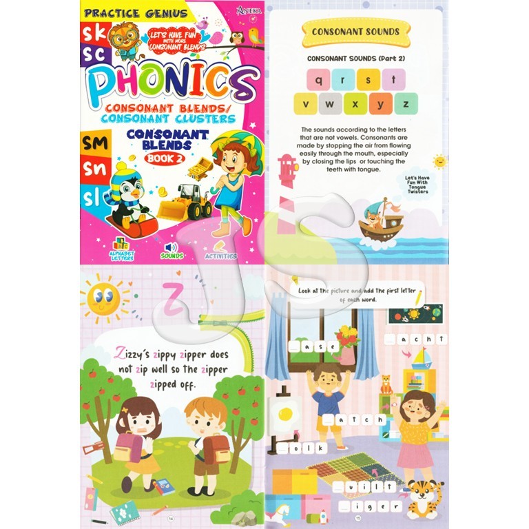 PRACTICE GENIUS PHONICS SERIES : LET'S HAVE FUN WITH CONSONANT BLENDS ...