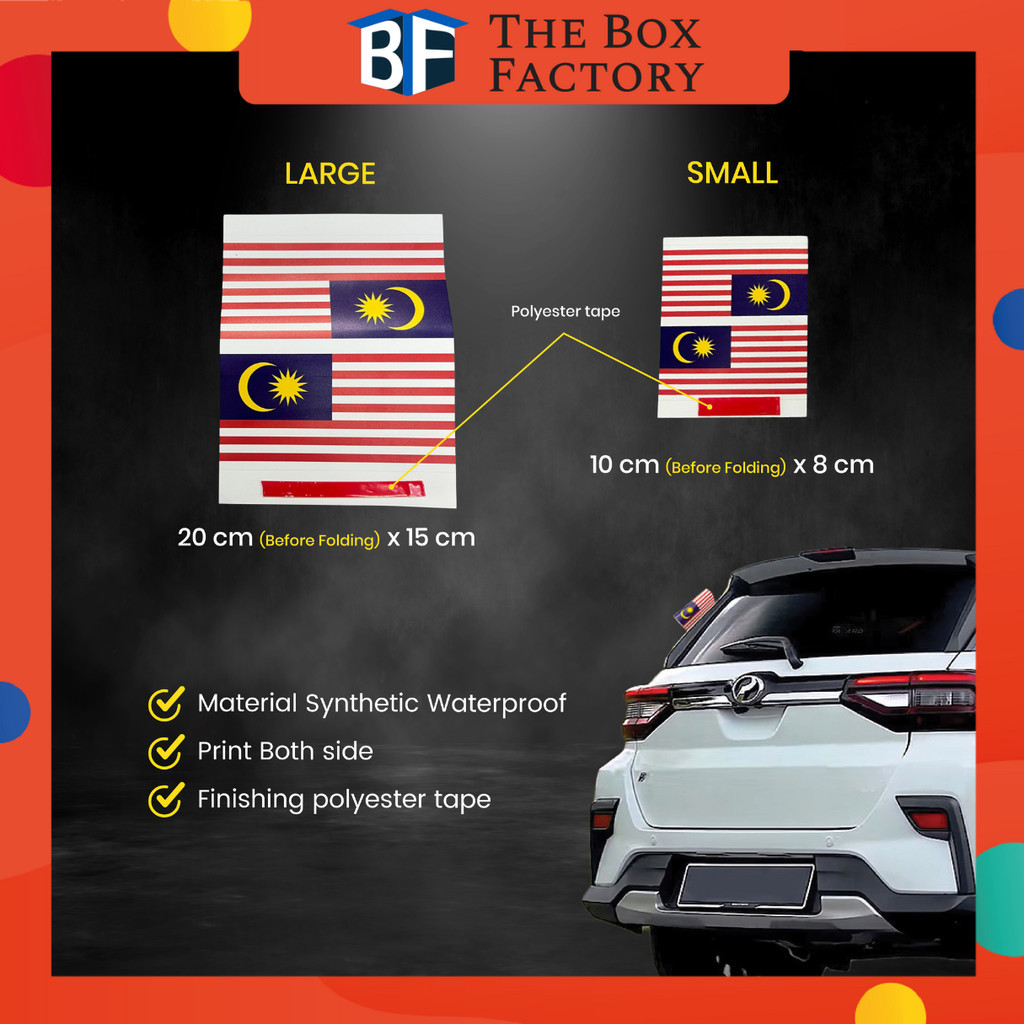 TBF Car Motor Label Waterproof Sticker Merdeka Bendera Negeri Kereta ...