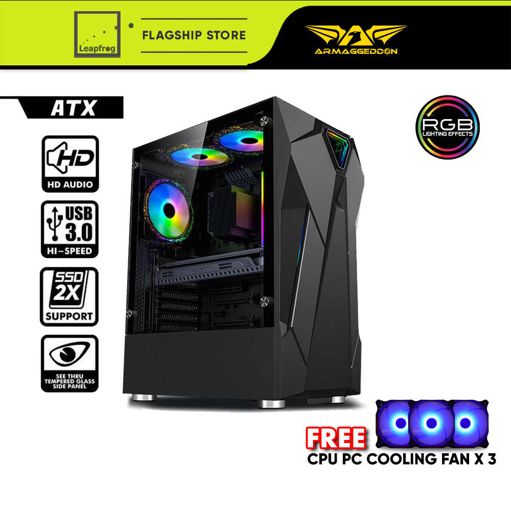 Armaggeddon Tron Holo 5 ATX PC Gaming Case | Holographic Front Panel ...