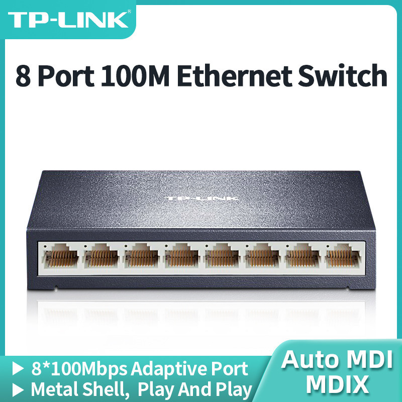 TP-Link 8 Port 100Mbps Ethernet Switch 100BASE-T Plug and Play ...
