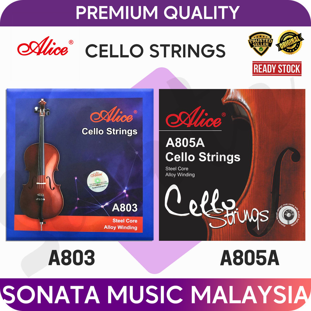 ALICE CELLO STRINGS A803 / A805A 爱丽丝 大提琴 弦 ( STEEL CORE / ALLOY WINDING 钢芯 合金 绕线 ) BEST ...