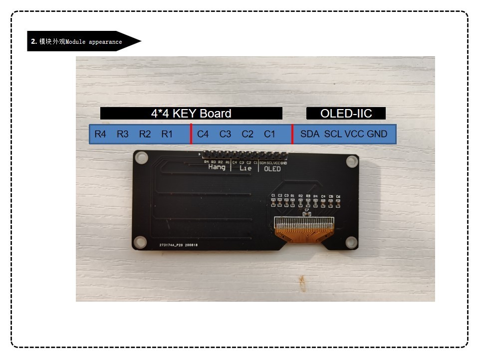 White 3cm OLED Display 12864 Screen Module with Matrix Button Keyboard ...