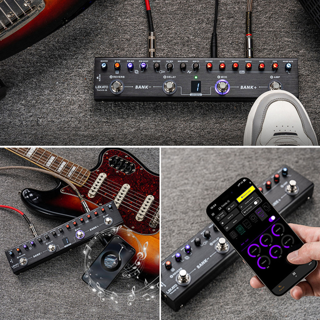 LEKATO Tank-G Multi Effects Guitar Pedal Guitar Effects Pedal with 36 ...