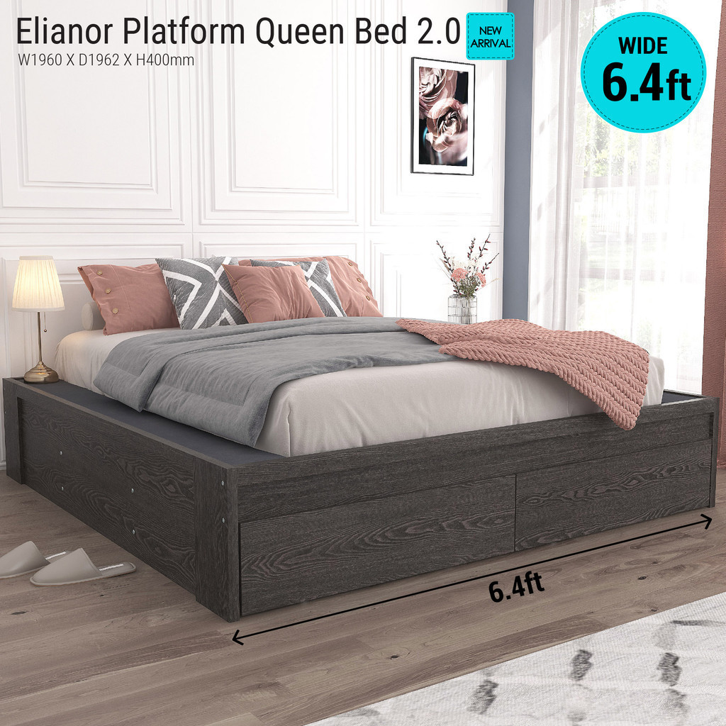 Tomato Home Elianor Queen Bed Katil Queen With Storage| Queen Bed with ...