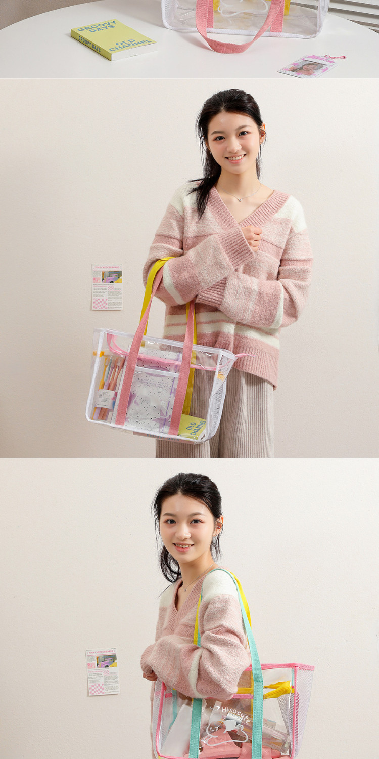 Hisocute Cartoon Large Transparent Handbag Girl Shoulder Bag PVC Jelly ...