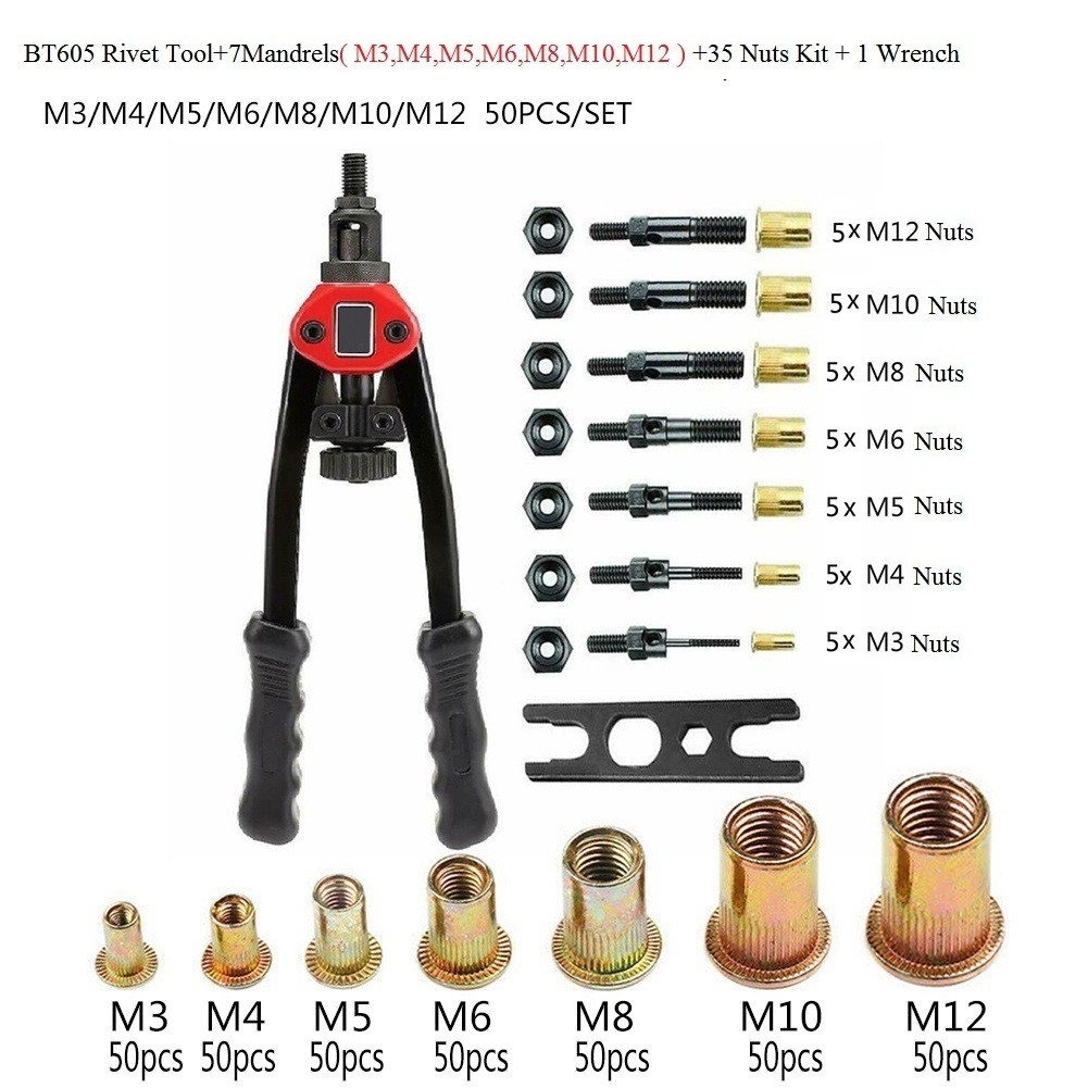 [LLMA]Riveting Tool Kit Rivet Nuts Thread Setting Tool Nutsert M3 M5 M6 ...
