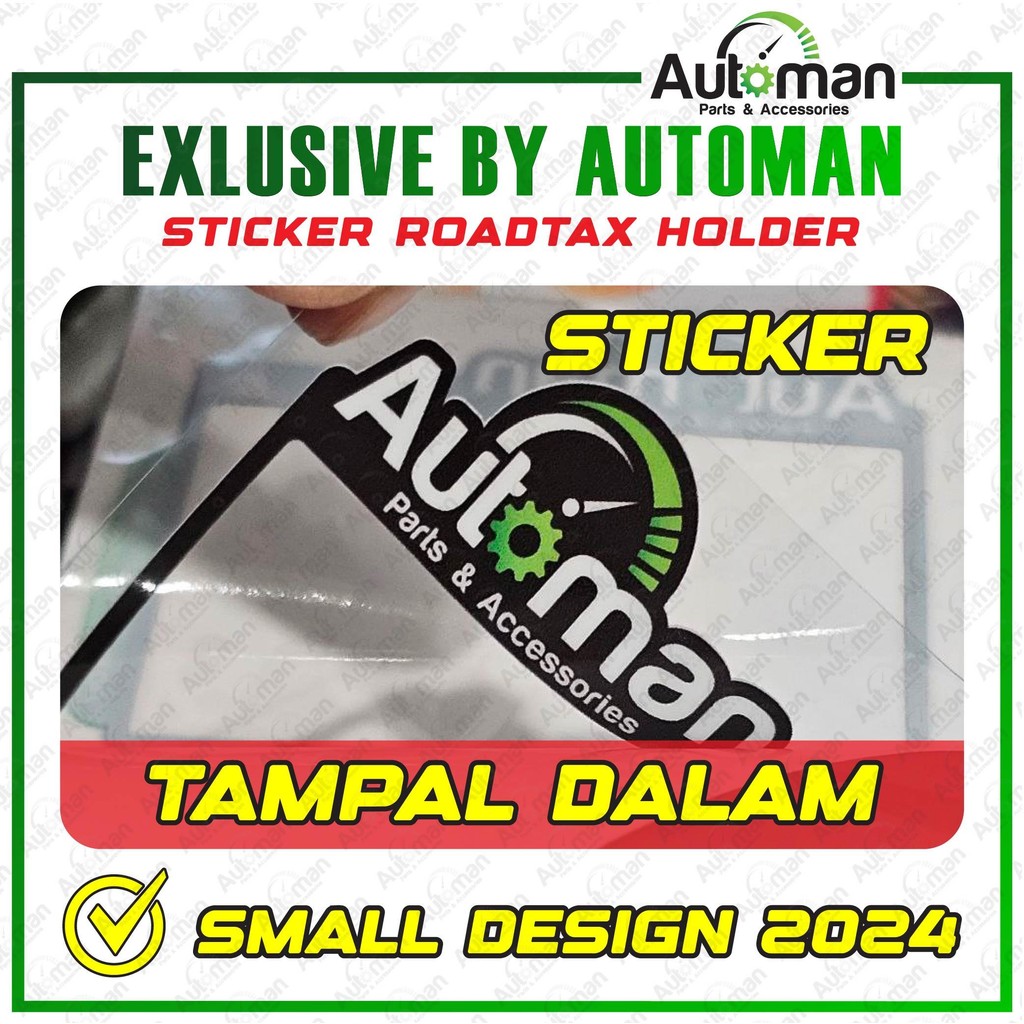EXLUSIVE BY AUTOMAN Road Tax Sticker Holder 2024 Stick from inside For ...