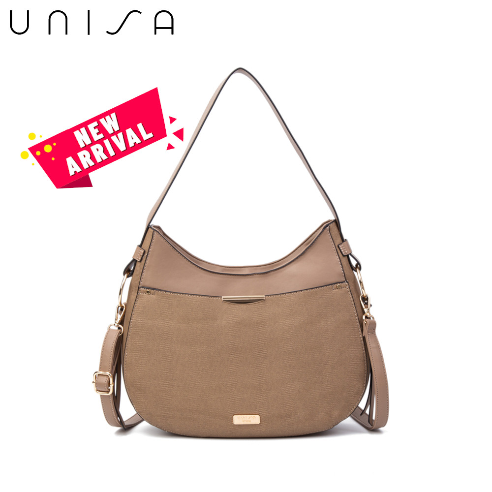 UNISA Duo-Texture Convertible Shoulder Bag (Black/Khaki/Pink/Taupe ...
