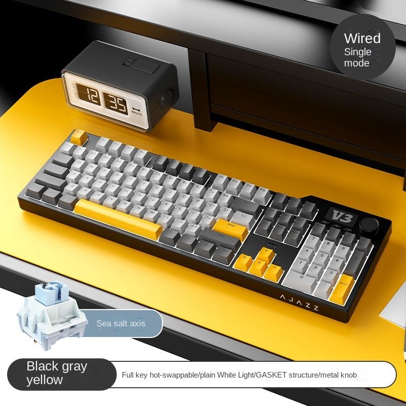 Ajazz AK35IV3 Mechanical Keyboard with 104 Keys for Esports Games, Five ...