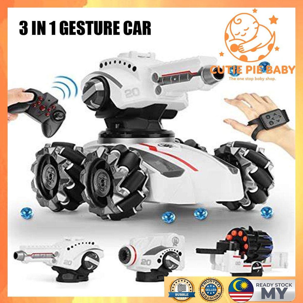 Hand Gesture 3 in 1 RC Tank Toys Remote Controlled Car Tank Bubble Toy ...