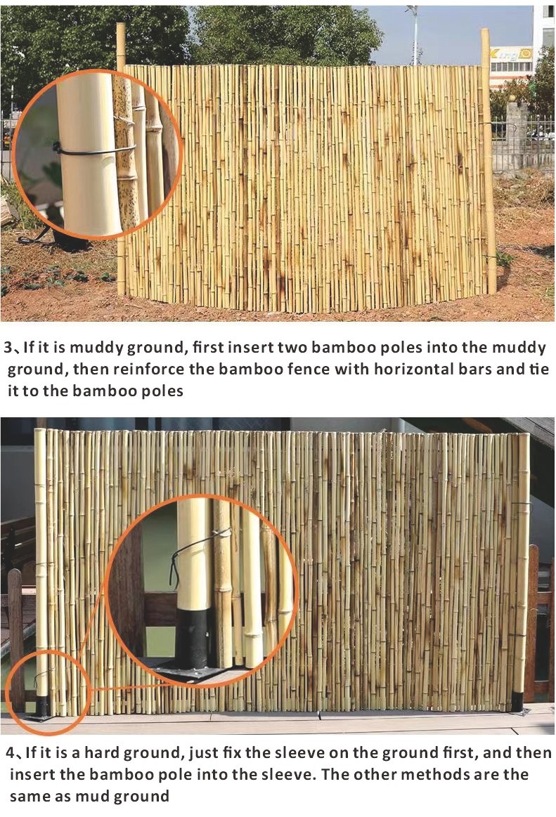 【Ship from klang】Outdoor Garden Bamboo Partition Wall Carbonized Bamboo ...