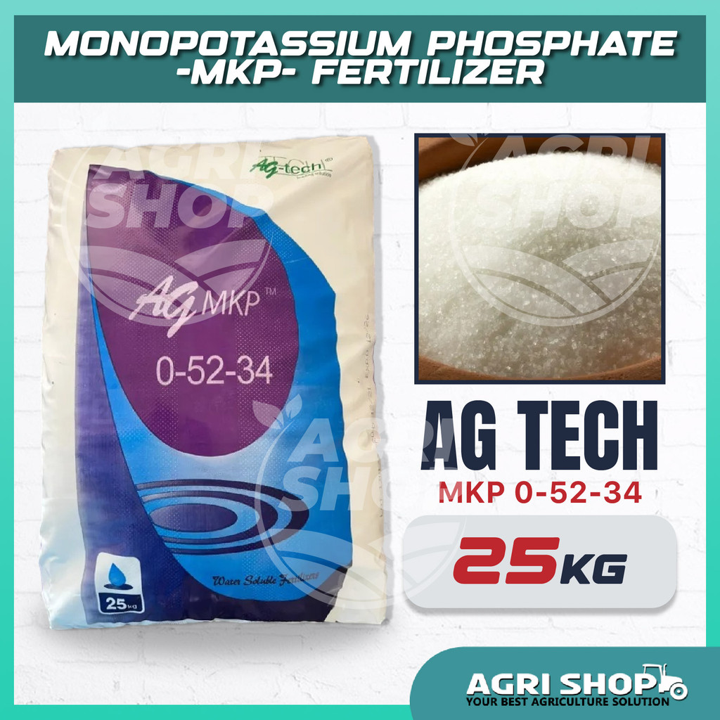 (FULL BAG) Agrishop AG Tech 25kg Monopotassium Phosphate 0-52-34 (MKP ...