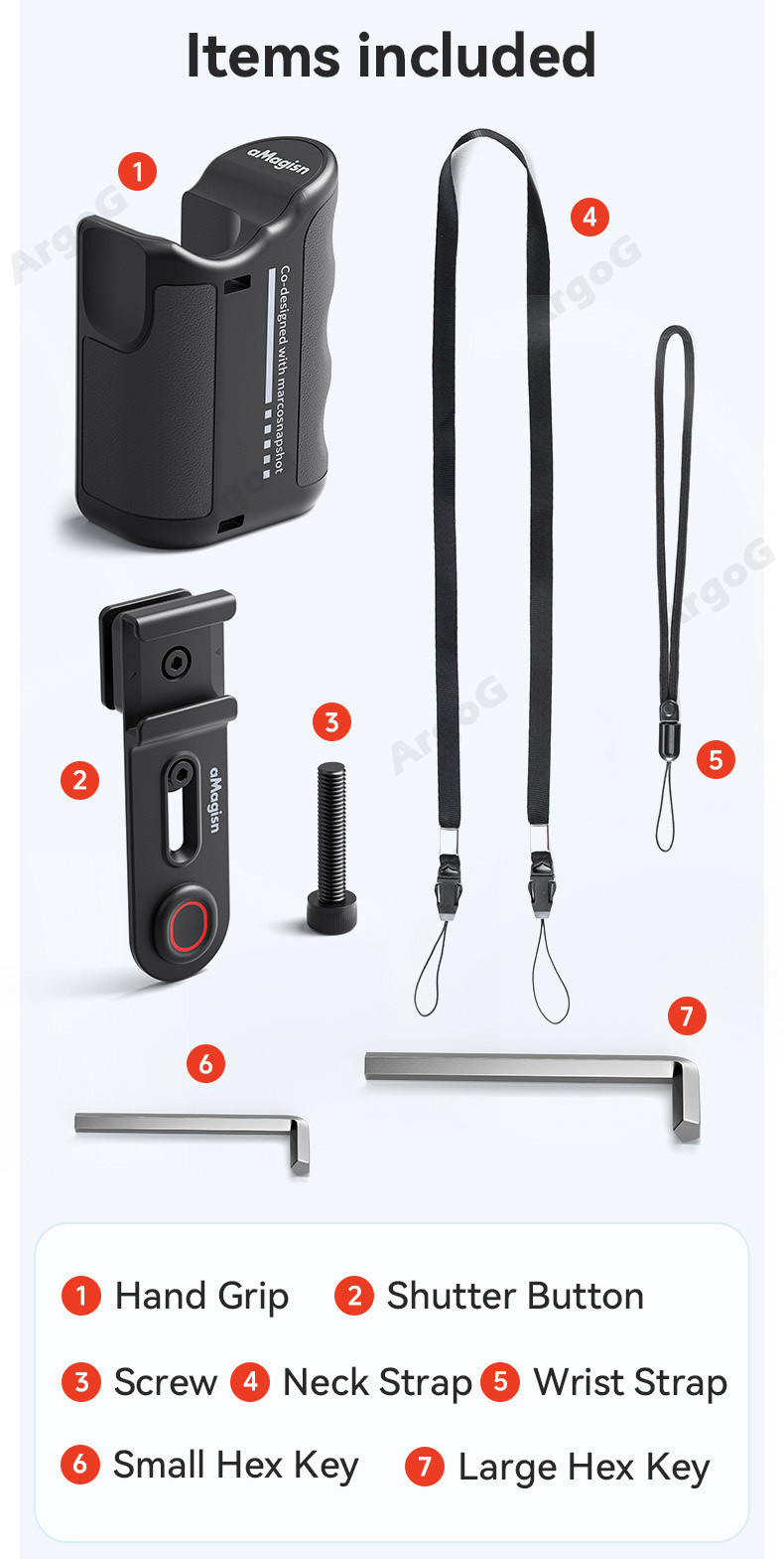 aMagisn Xplorer Grip Kit Street Photography for DJI Osmo Action 5 Pro/4 ...