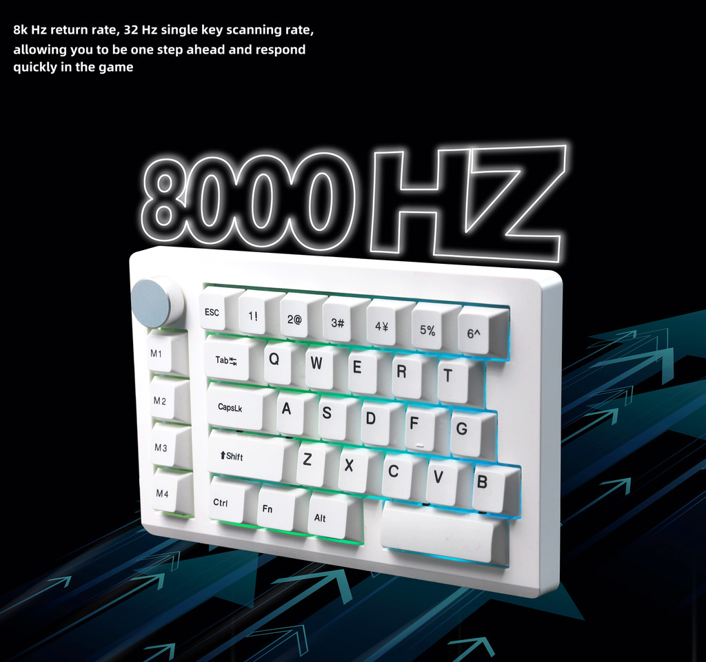 ZUOYA HE33 One Hand Magnetic Switch Keyboard Half Hand Wired Game FPS ...