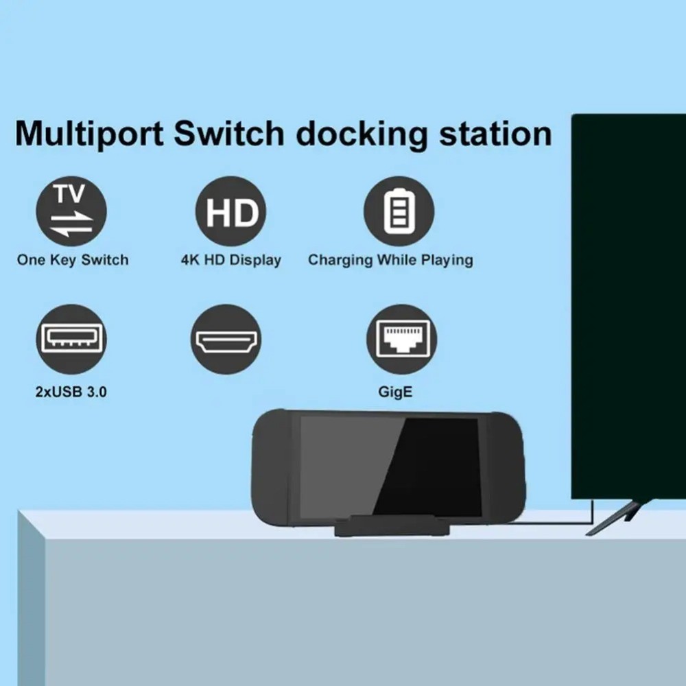 For Nintendo Switch 2 TV Docking Station Charging Dock Stand 4K HDMI ...