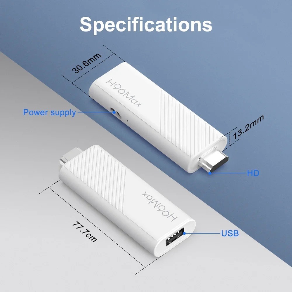 Android 14 ATV Smart TV Stick Support 4K Video 4K@60fps BT5.0 WiFi6 Allwinner H313 Quad Core ...