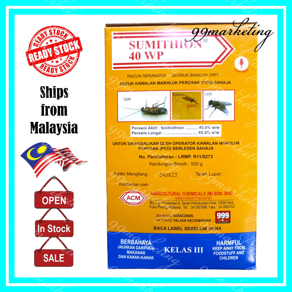 ACM Sumithion 40WP 500GM Fenitrothion 40% Racun Serangga Nyamuk Lalat Jejentik Pest Control ...