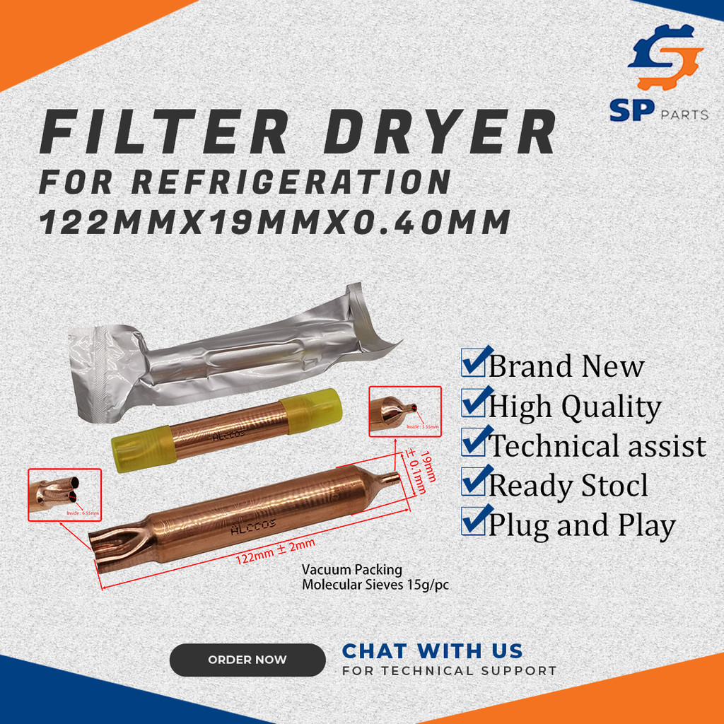 FILTER DRYER FOR REFRIGERATION 122MM X 19MM X 0.4MM 15G | Shopee Malaysia