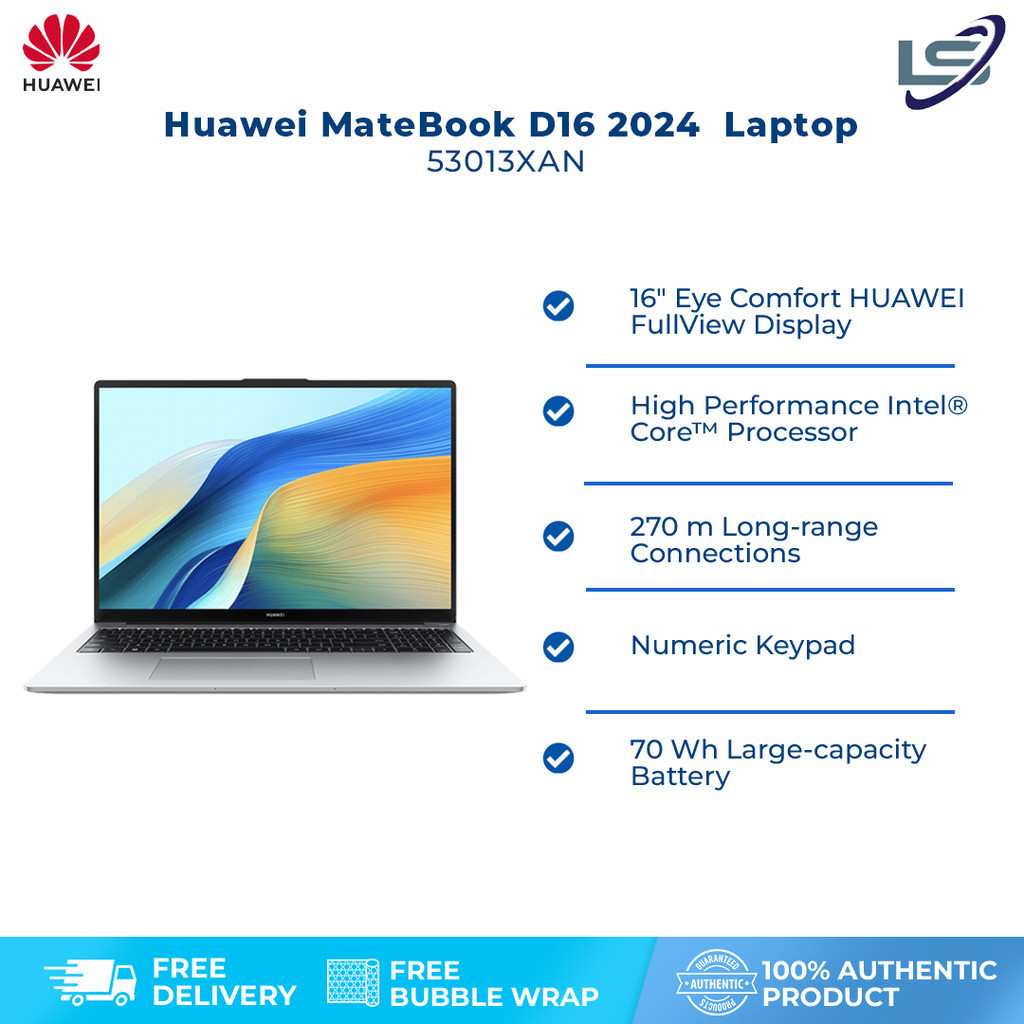 Huawei MateBook D16 2024 Laptop 53013XAN | 16" Eye Comfort HUAWEI ...