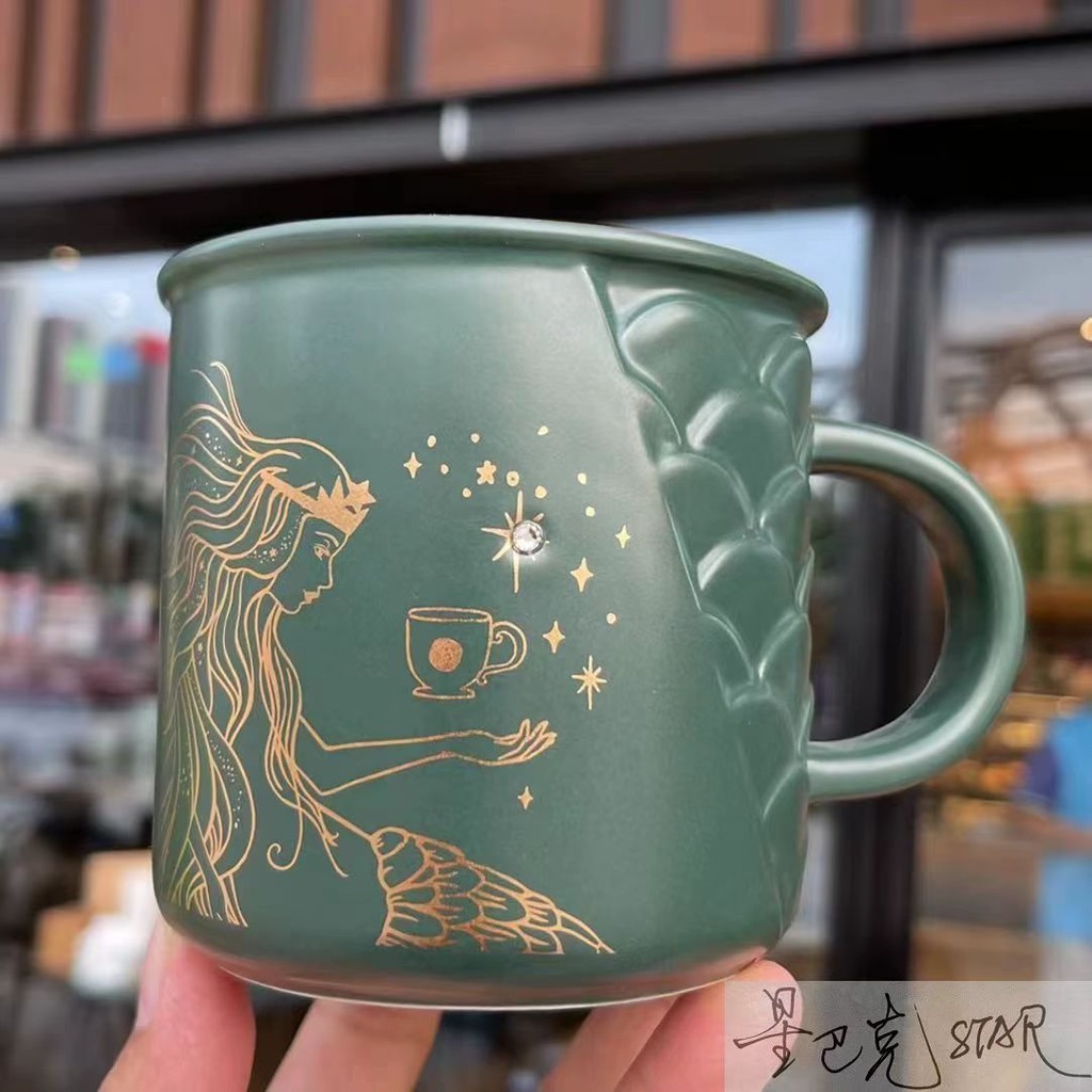 Starbucks Cup White Green Ceramic Coffee Mug 50th Anniversary Series ...