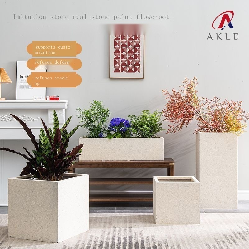 Flower Pot Rectangular Square Cement Flower Box Cement Flower Pot ...