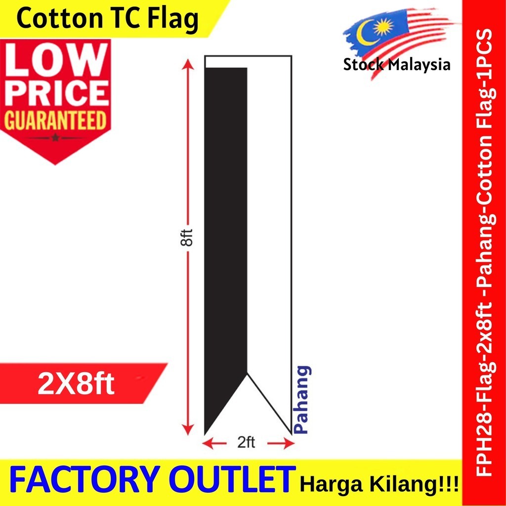 【2x8ft】Pahang Flag Cotton Flag Bendera Pahang Bendera Negeri Pahang Pahang Darul Makmur ...
