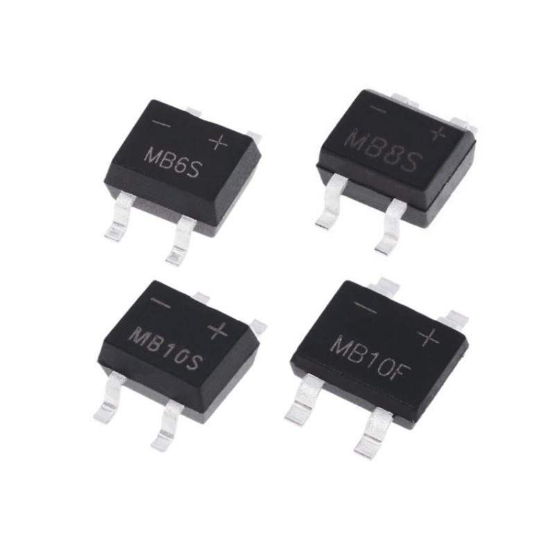50PCS MB6S MB10S MB6F MB10F MB6 MB10 1A 600V 1000V 1KV SMD-4 Bridge ...