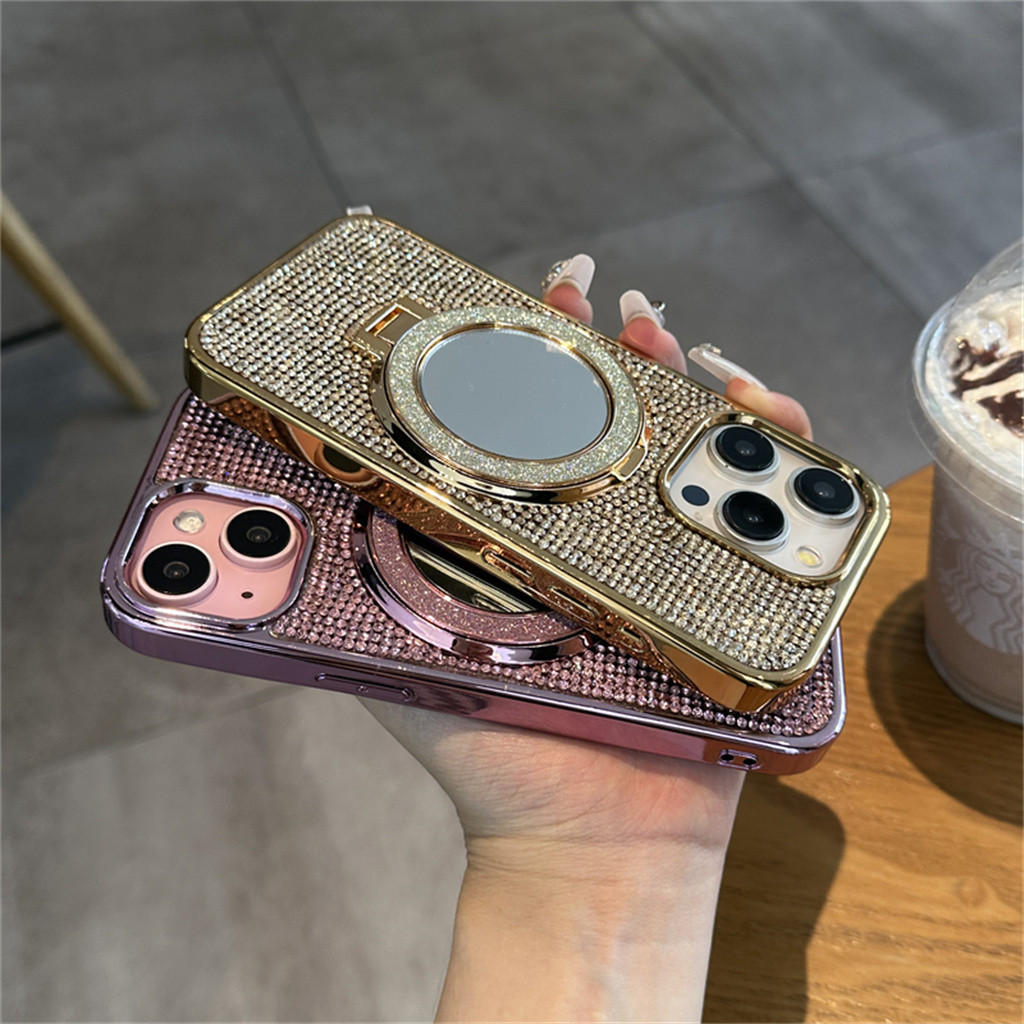 Luxury Diamond Case iPhone 15 16 Pro Max Case Magnetic Case iPhone 11 ...