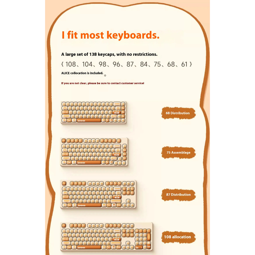 AKKO 138-Keys Cute Cartoon Keycaps MOG Height Custom PBT Keycap Girl ...