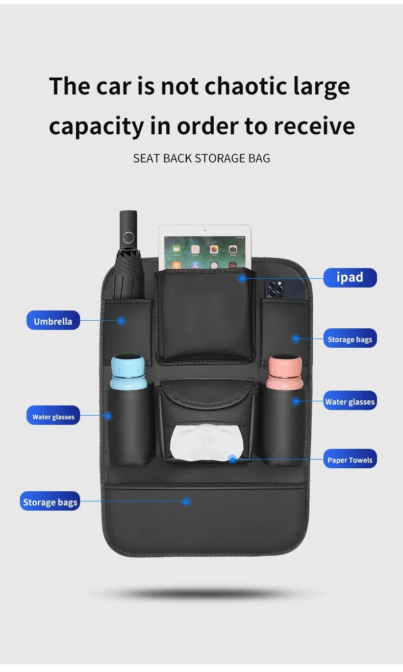 Toyota Raize Car Seat Back Storage Bag Car Anti Kick Mats Large ...