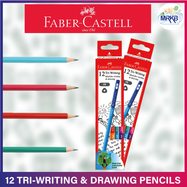 Faber Castell 2B Tri-Writing Pencils 12'S | Shopee Malaysia