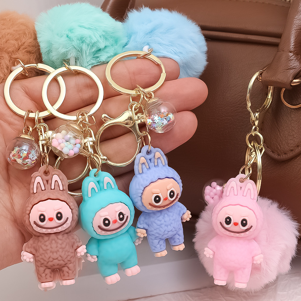 Cute Labubu Sheep Keychain - Cartoon Sheep Bag Pendant - Creative Plush ...
