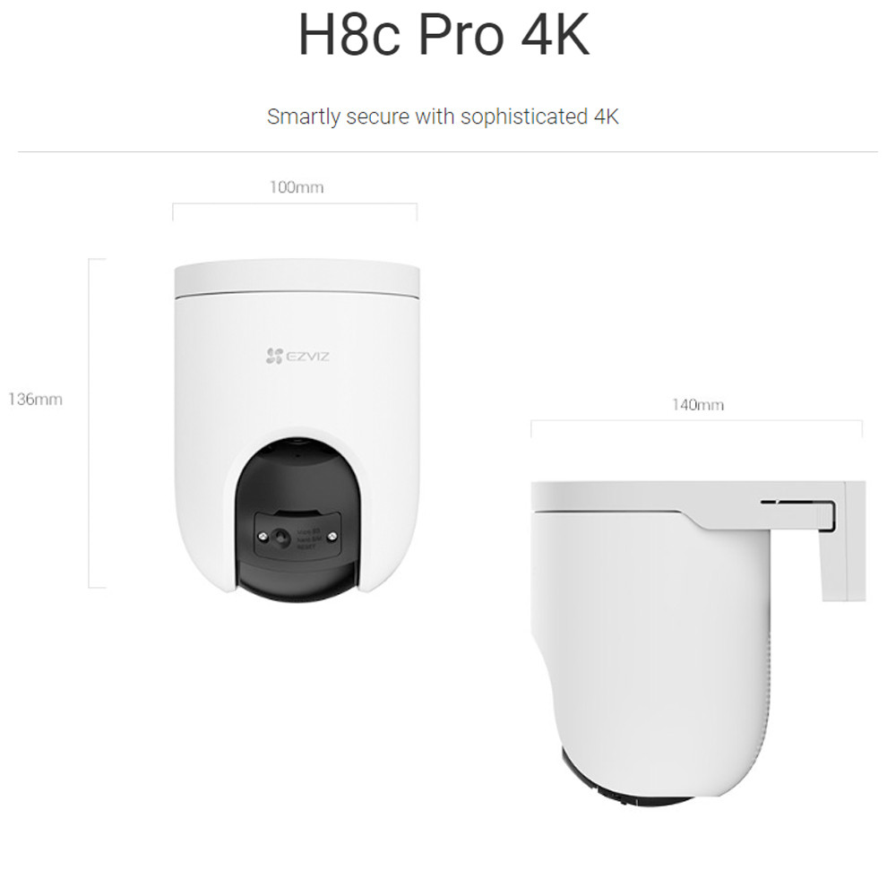 Ezviz H8C Pro 8MP 4K Pan/Tilt Two Way Talk Color Night Vision ...
