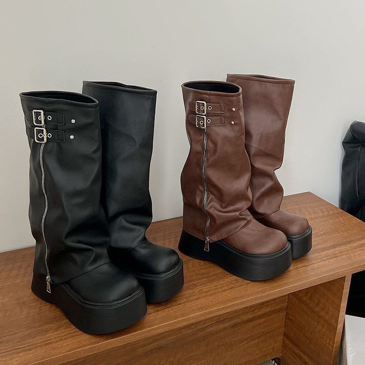 Contemporary Knight Women's Boots With Thick Sole And High Knee Design ...