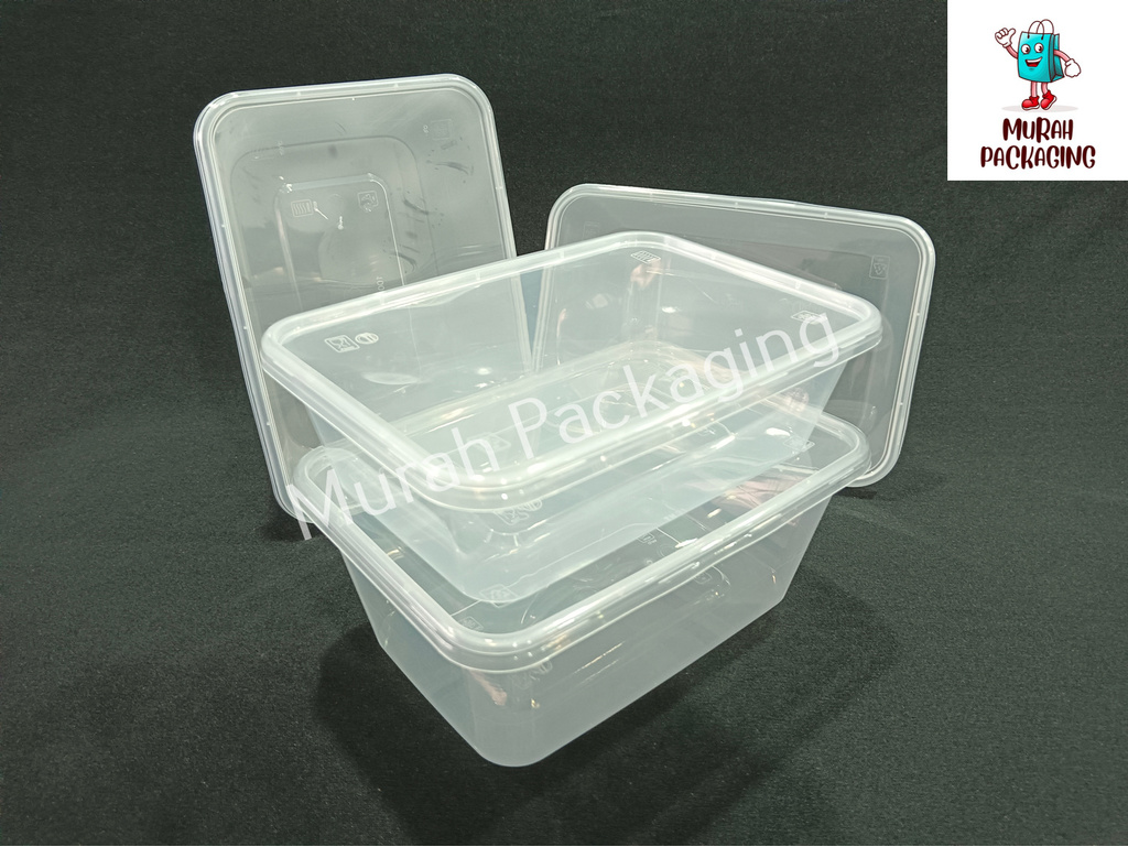 Teka Clear Rectangular Plastic Disposable Food Container (50pcs±)/Bekas ...
