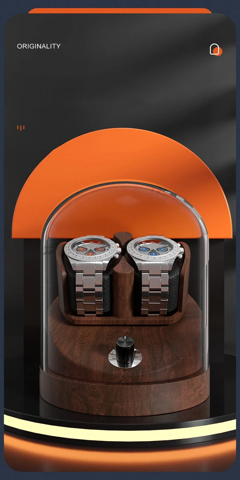 BLUETIDE Luxury Watch Winder Box 2 Watches Mechanical Automatic Watch ...