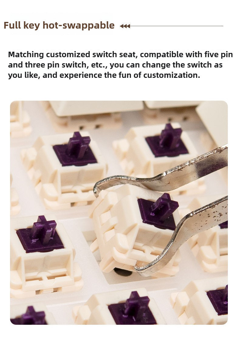 KZZI K98 Mechanical Keyboard 3mode RGB with Knob Numpad Full-key Hot ...