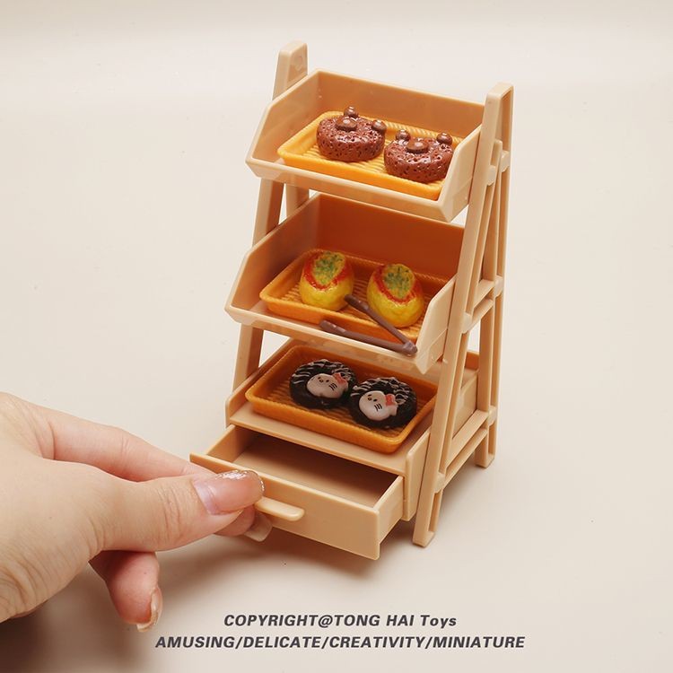 Miniature Fake Bread Cabinet | Miniature Bakery and Pastry Toy Set ...
