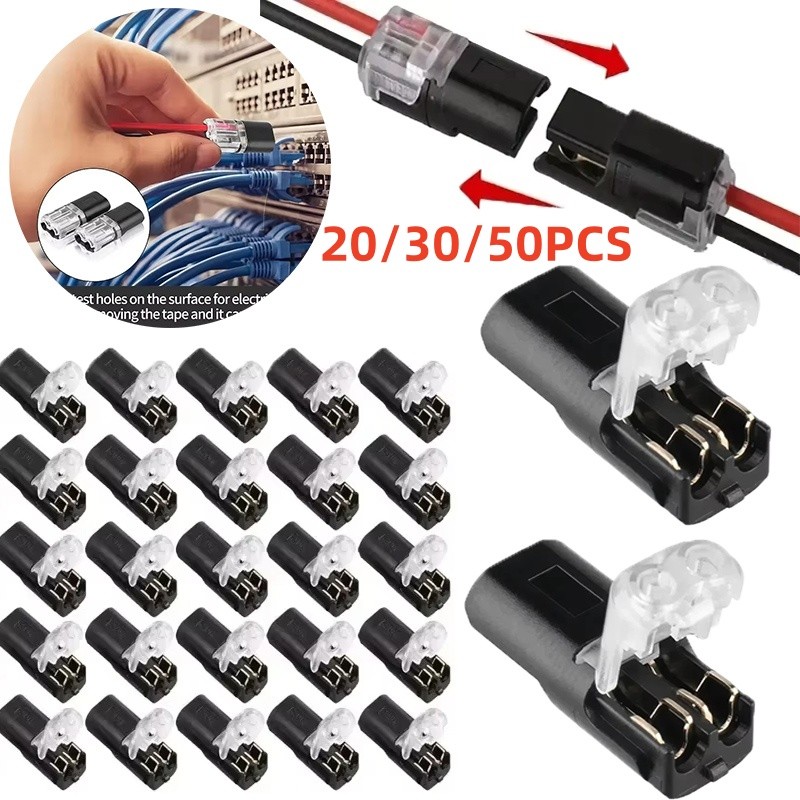 Universal Double Wire 2 Pin 2 Way Compact Wire Terminals No Wire ...