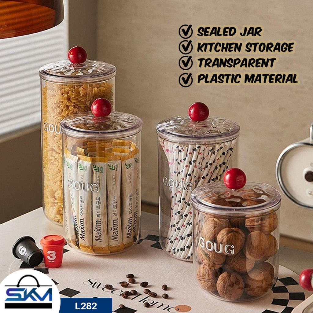 SKM Transparent Grain Snacks Sealed Kitchen Jar Storage Tank L282 | Shopee Malaysia