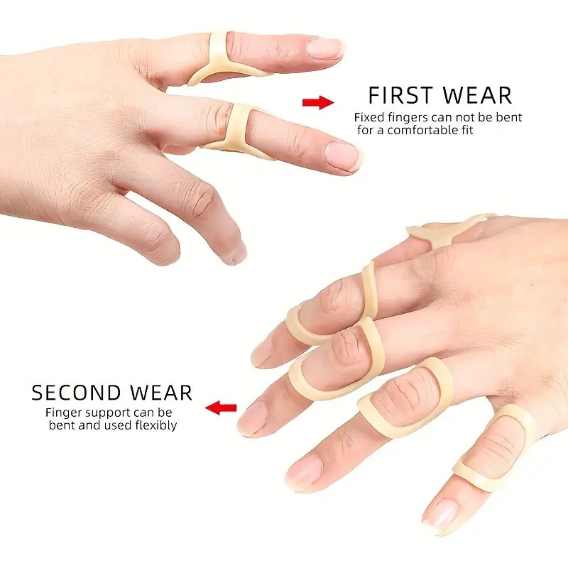 5PCS Finger Fixing Splint Flexible Ring & Finger Sheath Hammer Shaped ...