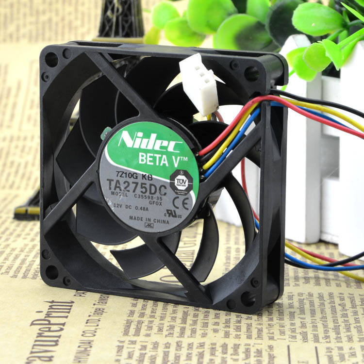 Original Nidec TA275DC C35598-35 GFOX 7cm 7015 12V 0.48A Four-Wire Fan ...