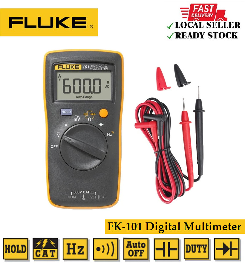 Original FLUKE 101 600V CAT III Digital Multimeter (FK-101) - Limited ...