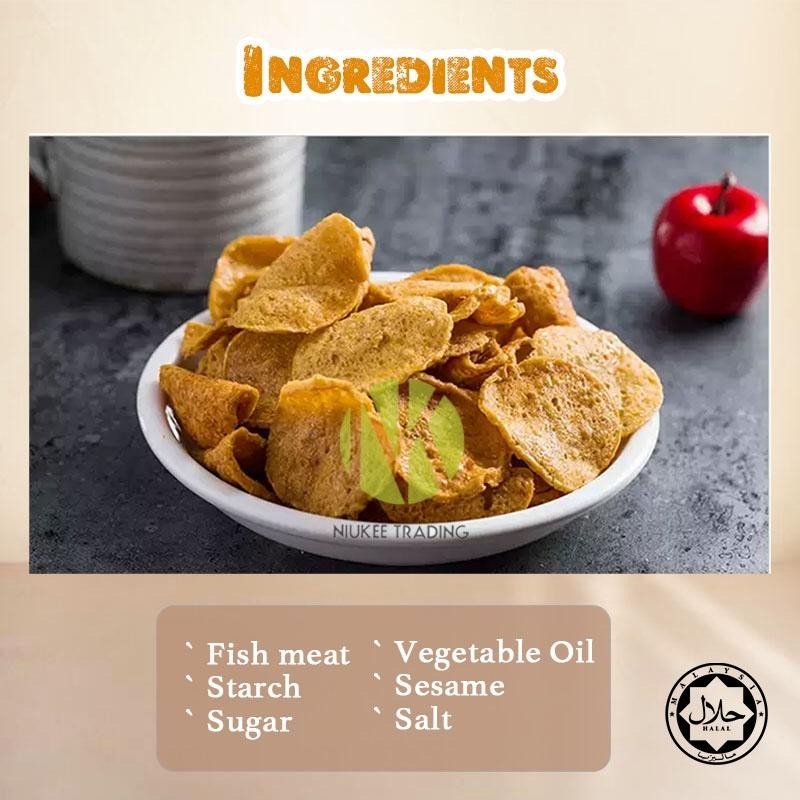 [𝗡𝗶𝘂 𝗞𝗲𝗲] Crispy Fish Satay Nguan Tai Thailand (Fly Boat Brand) 300g ...